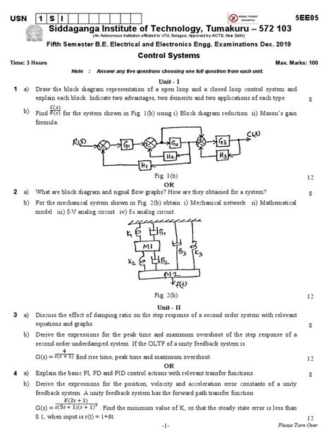 Control System Question Paper Pdf Systems Science Control Engineering