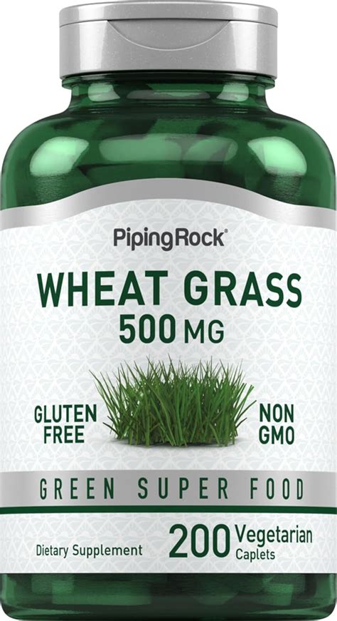 Piping Rock Wheatgrass Supplement 500mg 200 Caplets