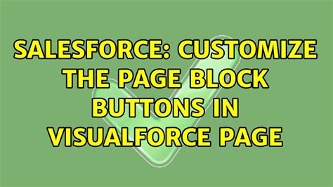 Salesforce Customize The Page Block Buttons In Visualforce Page YouTube
