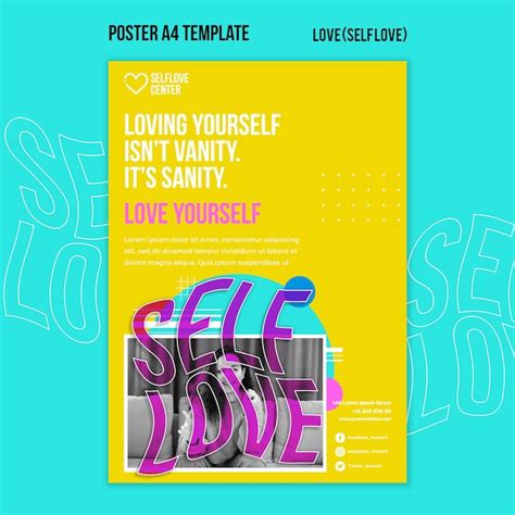 Free Psd Love Yourself Poster Template