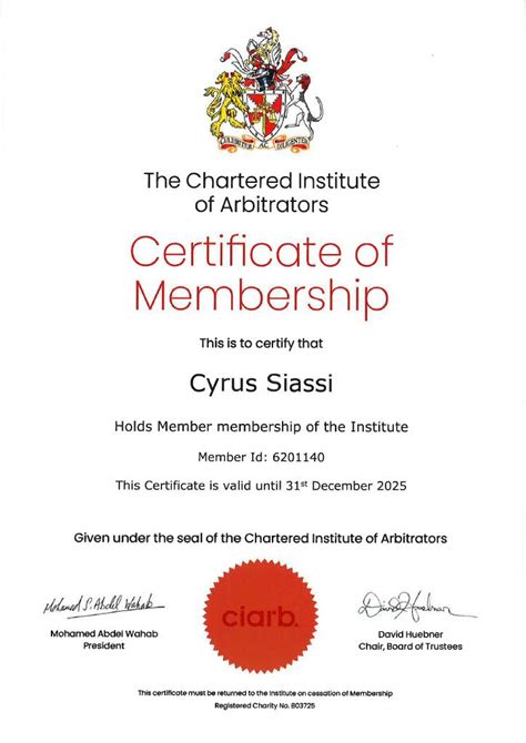 Honoured To Have Been Admitted As Member Of The Chartered Institute Of