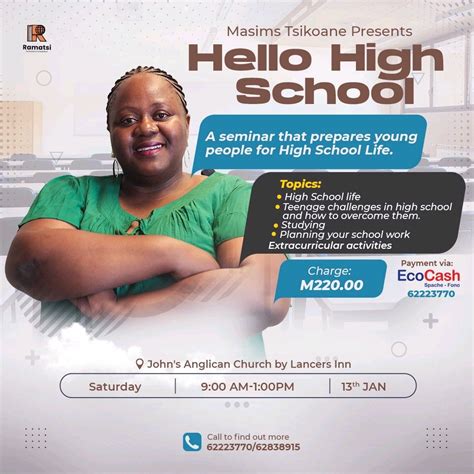 Masims Tsikoane Presents A Seminar That Prepares Youth For High School Form 1 Grade 8 On