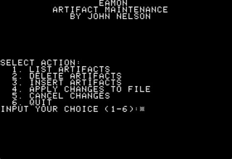 Artifact Maintenance Eamon Wiki