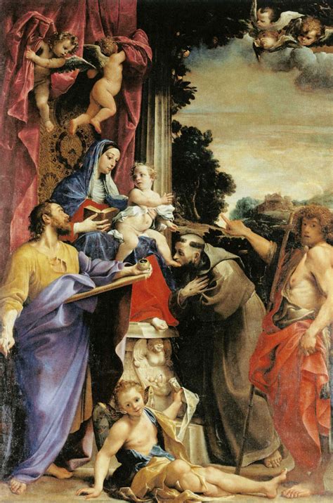Annibale Carracci Madonna Enthroned With Saint Matthew