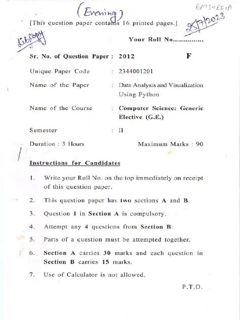 2023dataanalysisandvisualizationusingpython Pdf