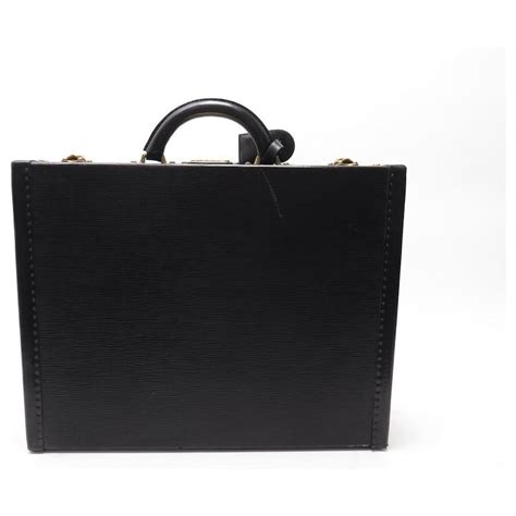 Vintage Louis Vuitton President Case Attache In Black Epi Leather