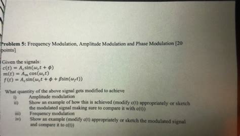 Problem 5 Frequency Modulation Amplitude Modulation