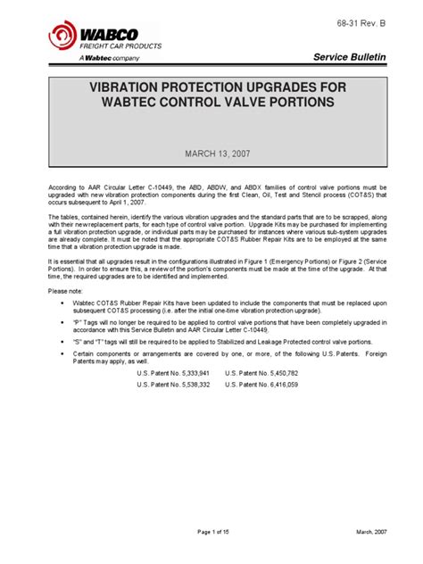 Wabtec Repair Kits Pdf Valve Piston