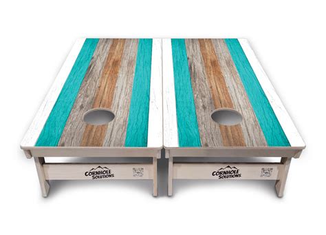 Beach Theme Stripe Cornhole Boards Professional Tournament Series