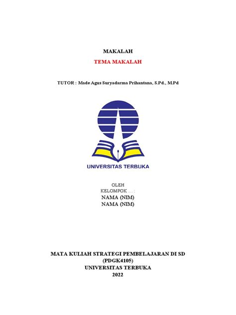 Contoh Makalah Universitas Terbuka Pdf