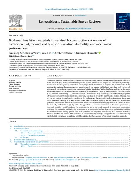 Pdf Bio Based Insulation Materials In Sustainable Constructions A
