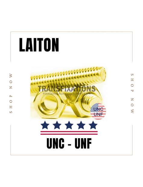 Tige Filetee Laiton Unc Unf Tige Au Cotes Pouces Diamètre 14 635mm Filetage Unf Pas Fin