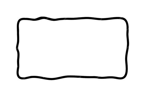 Premium Vector Rectangle Hand Drawn Frame Doodle Wavy Curve Deformed