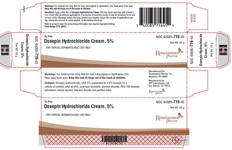 Doxepin Cream Fda Prescribing Information Side Effects And Uses