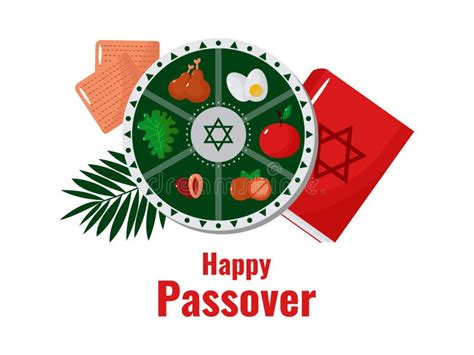 Jewish Holiday Passover Pesach Traditional Icons And Symbols Stock Vector Illustration Of