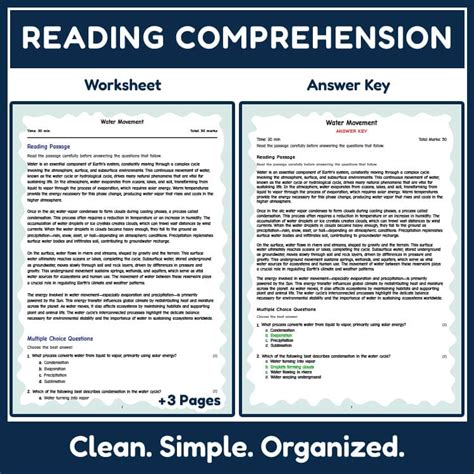7th Grade Water Movement And Water Cycle Mastery Worksheet Answer Key