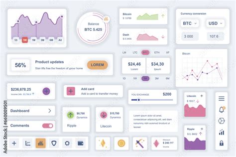 User Interface Elements Set For Cryptocurrency Mobile App Kit Template