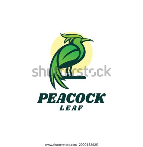 Vector Logo Illustration Peacock Leaf Simple Stock Vector Royalty Free
