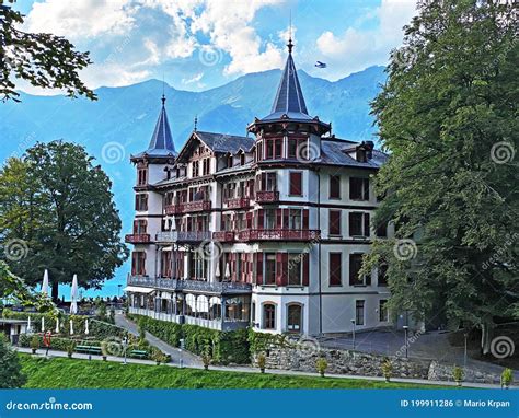 Grand Hotel Giessbach Above Lake Brienz And Next To The Waterfall