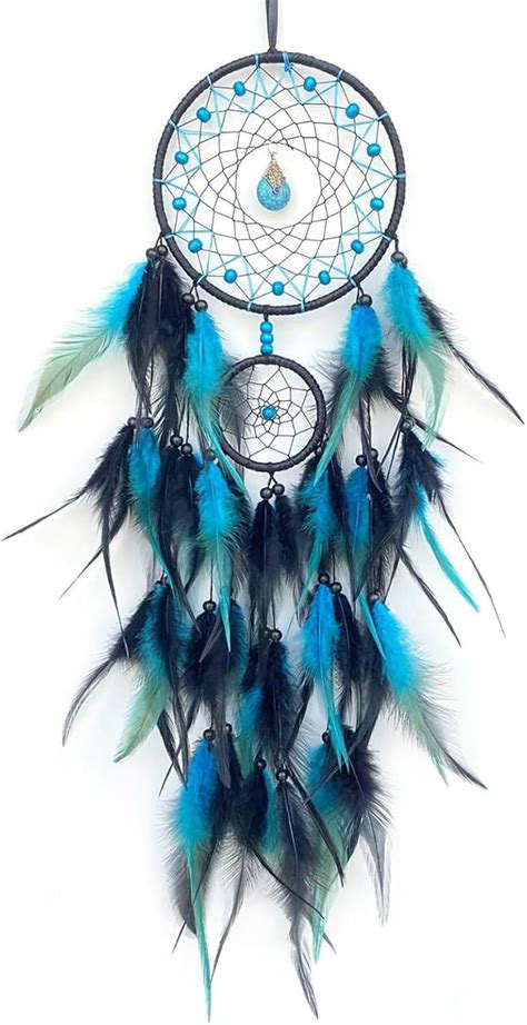 Soyuzu Black And Blue Dream Catcher Wall Decor Feather