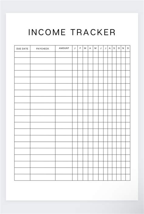 Income Tracker Expense Trackerfinance Tracker Setincome Printable