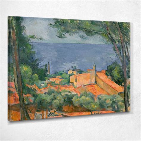 Lestaque With Red Roofs Paul Cézanne Canvas Print