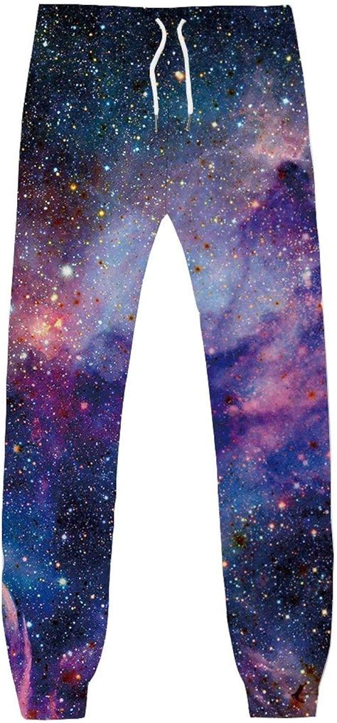 Kyku Galaxy Pants Men 3d Printed Graphic Space Trousers With Drawstring