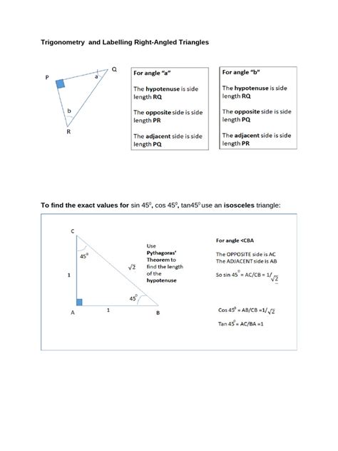 Trigonometry And Labelling Right Pdf