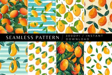 Mango Seamless Patterns Graphic By Inknfolly · Creative Fabrica
