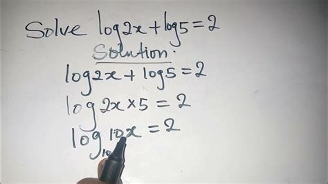 Simple Logarithmic Equation Youtube