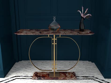 3d Maxluxury Brown Marble Console Table Model Turbosquid 1805850