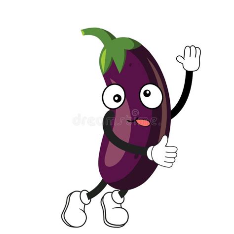 Cartoon Eggplant Vegetable Illustration Stock Illustration