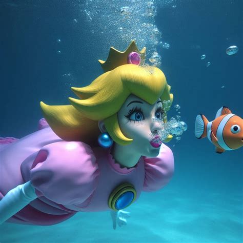 Princess Peach Swimming Underwater By Chrisgraduate27 On Deviantart