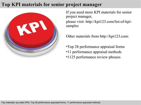 Senior Project Manager Kpi Ppt