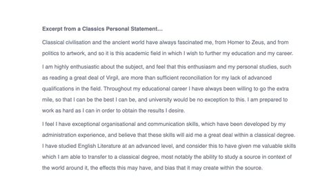 Classics Personal Statement Oxbridge Mind