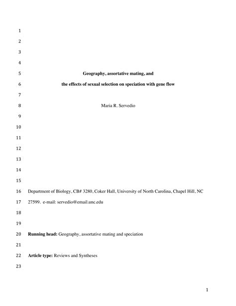 Pdf Geography Assortative Mating And The Effects Of Sexual