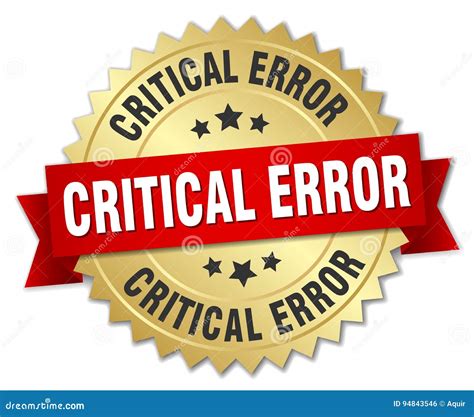 Critical Error Round Isolated Badge Stock Vector Illustration Of Gold Seal 94843546