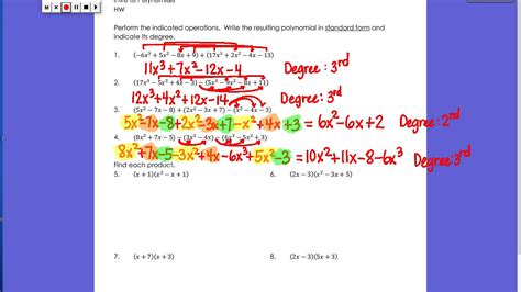 Polynomial Operations Youtube