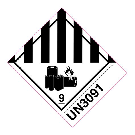 Class 9a Un3091 Lithium Battery Label 100x120mm Labels Online