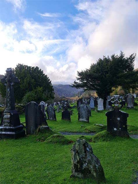 Glendalough Cemetery On A Rainy Day Ireland Editorial Image Image Of