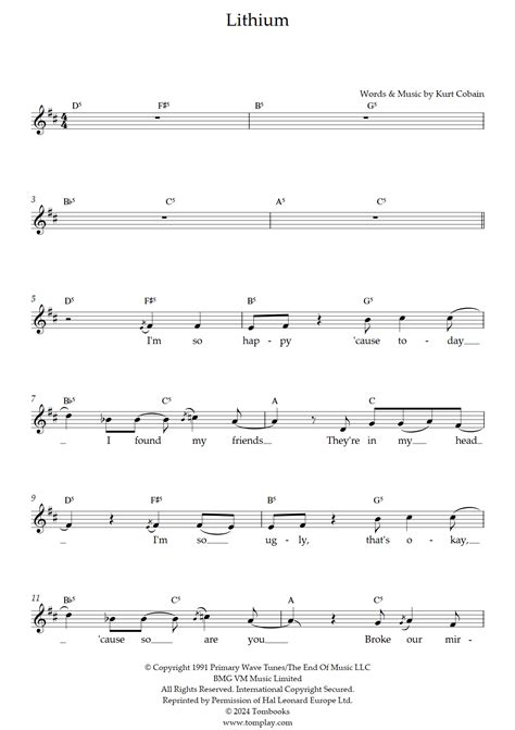 Lithium Nirvana Chords