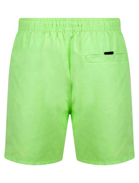Lamia Twill Microfibre Swim Shorts With Side Stripes In Patina Green Tokyo Laundry