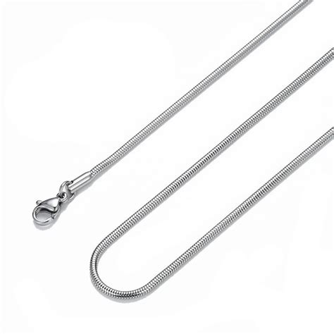 1 Piece 15mm 60cm Stainless Steel Round Snake Chain Pendant Necklace