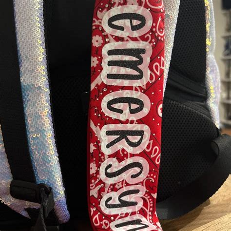 Glitter Rhinestone Cheer Backpack Bandana Keychain Personalized Bling Name Accessory Keychain