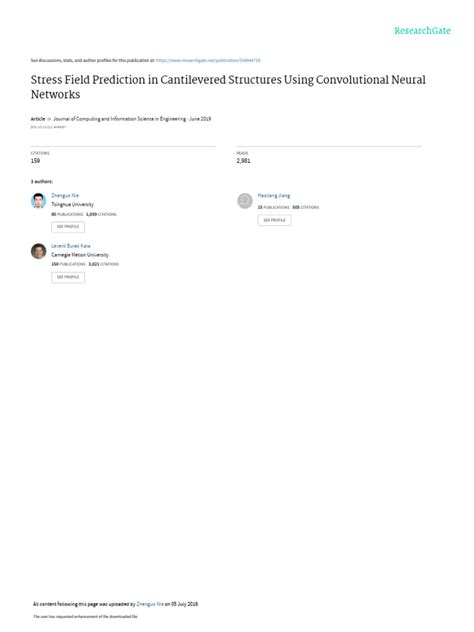 Stress Field Prediction In Cantilevered Structures Using Convolutional Neural Pdf Deep