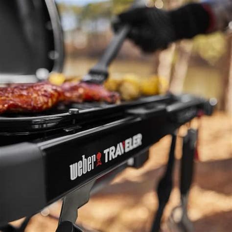 Weber Traveler Compact Portable Propane Gas Grill In Black 1500460