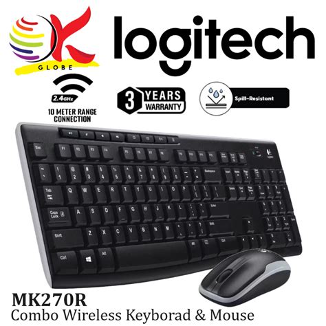 Logitech Mk270r 24ghz Wireless Keyboard And Mouse Combo Set With Long
