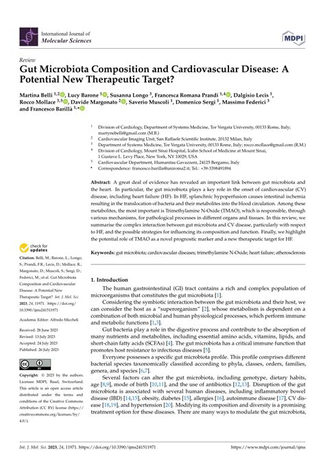 Pdf Gut Microbiota Composition And Cardiovascular Disease A