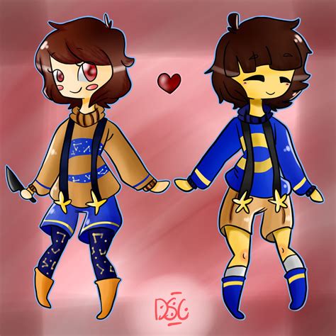 Outertale Frisk And Chara By Darkscourgecat On Deviantart