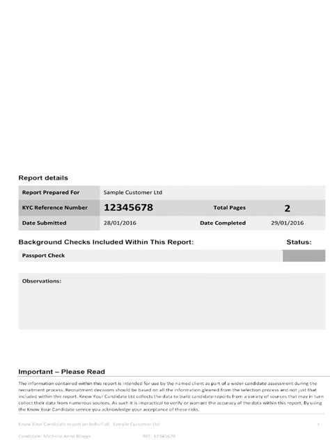 Passport Check Kyc Sample 553453 Pdf